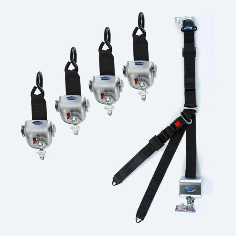 Q'Straint 4 QRT-360 Retractors with L-Track Fittings; and Retractable