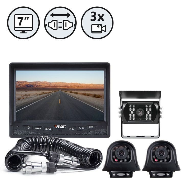 Backup Camera System with Side Cameras and Multi-Camera Quick Connect