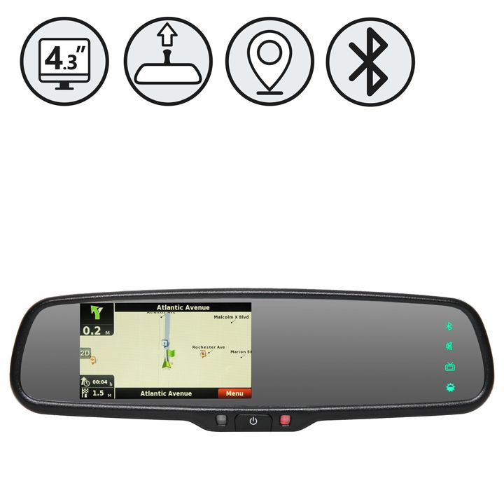 G-SERIES Rear View Replacement Mirror Monitor with Navigation and Blue